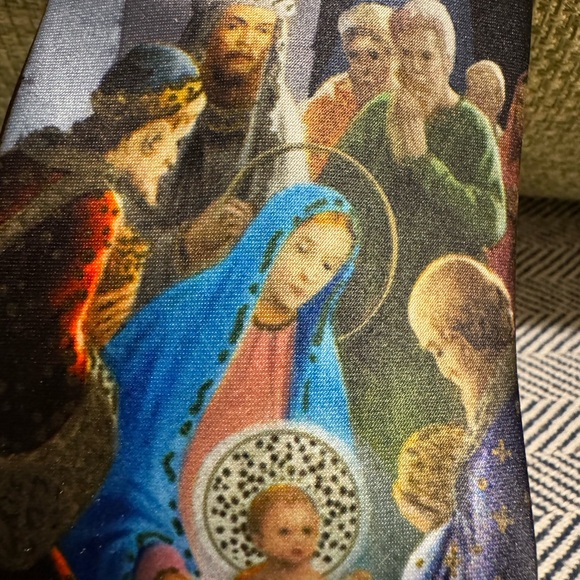 Hallmark | Accessories | Nativity Scene Tie Words Joy To The World ...